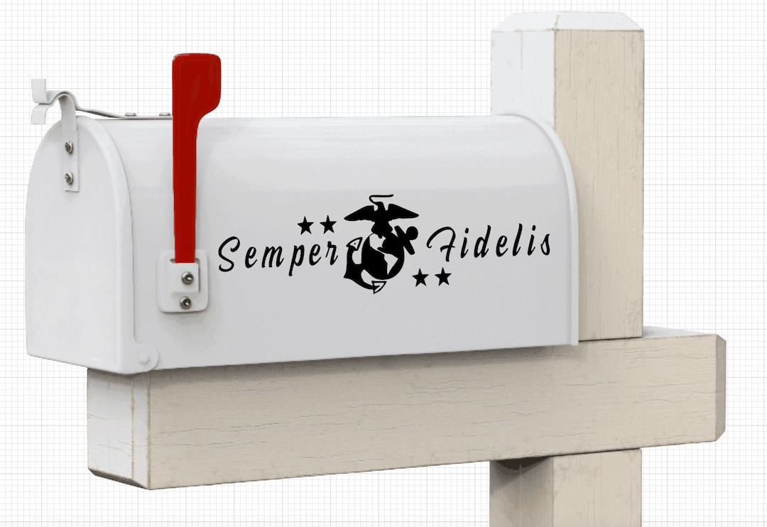 MAILBOX COVER Marine Corps "semper Fi" -2 Vinyl USMC Logo Decals ...