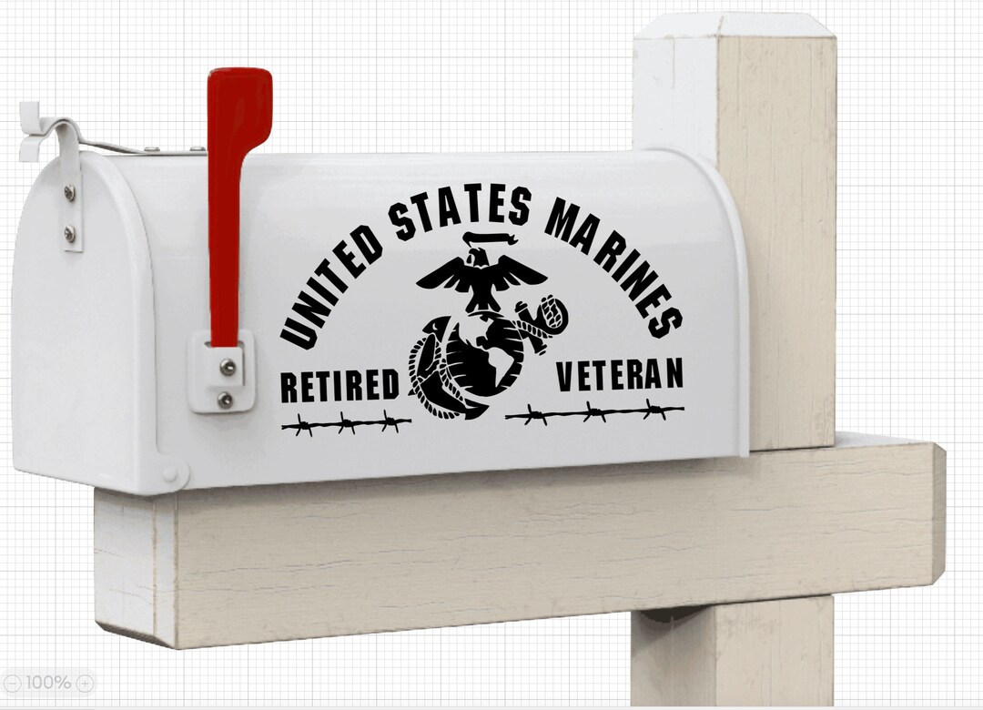 MAILBOX COVER Marine Corps Retired 2 Vinyl USMC Logo Decals - Etsy