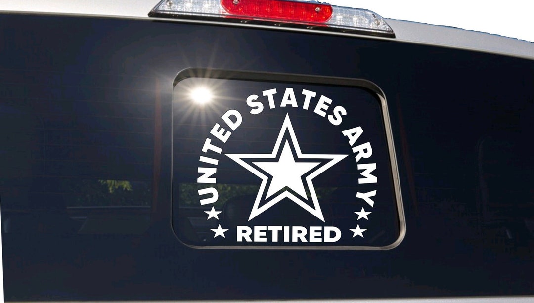US ARMY Retired - Truck Slide Window Decal - USA United States Veteran ...