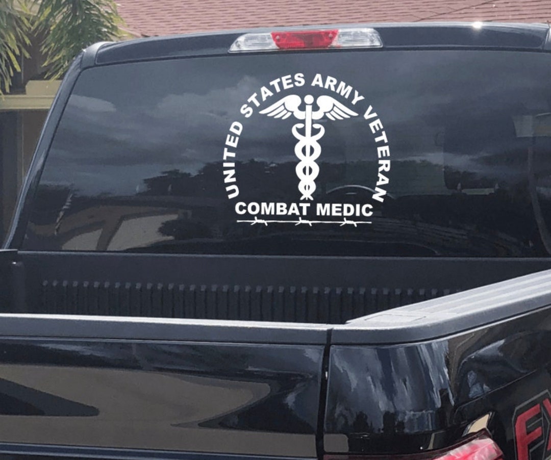 TRUCK DECAL USA United States Army Combat Medic Veteran - Large 11 ...