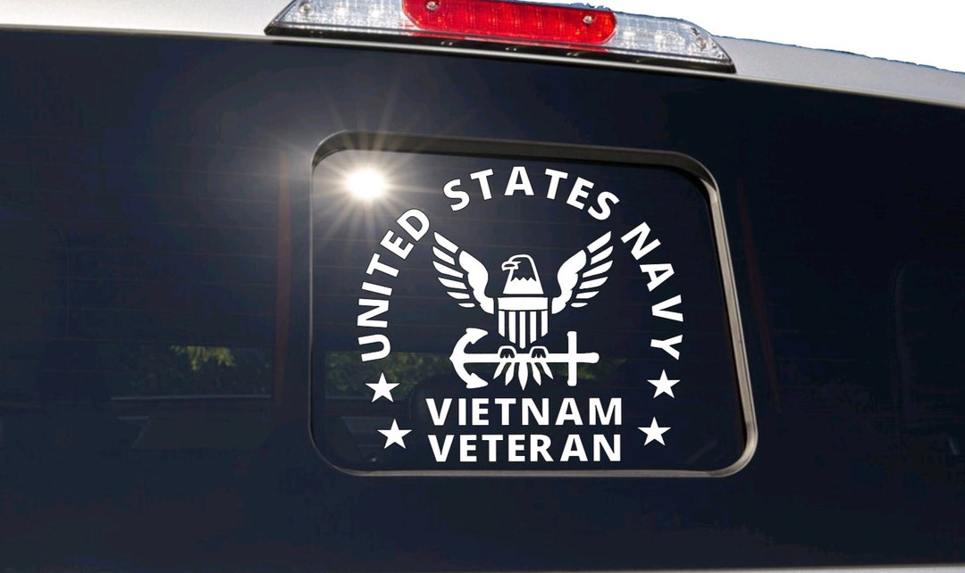 US NAVY Vietnam Veteran - Truck Slide Window Decal - USN United States ...