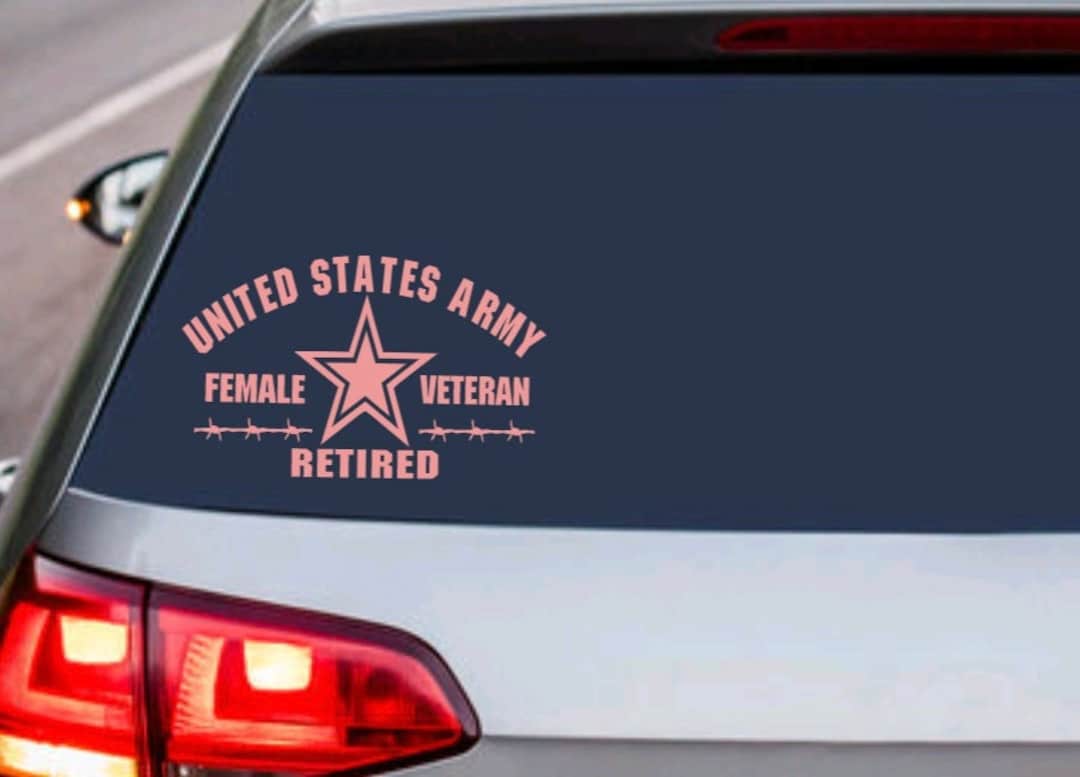 Us ARMY RETIRED FEMALE Veteran Decal United States Military Usa Soldier ...