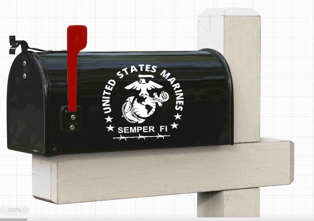 MAILBOX COVER Marine Corps Semper Fi - Set of 2 Vinyl USMC Logo Decals ...