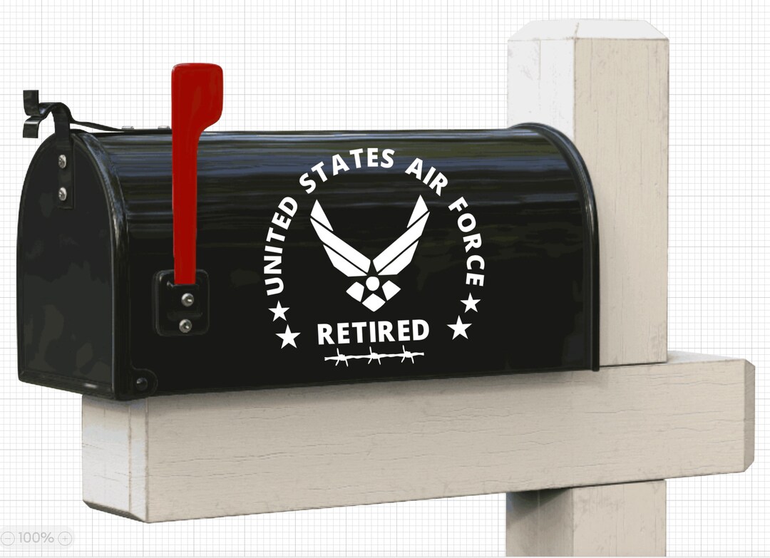 MAILBOX COVER Air Force Retired - Set of 2 Vinyl Decals - United States ...