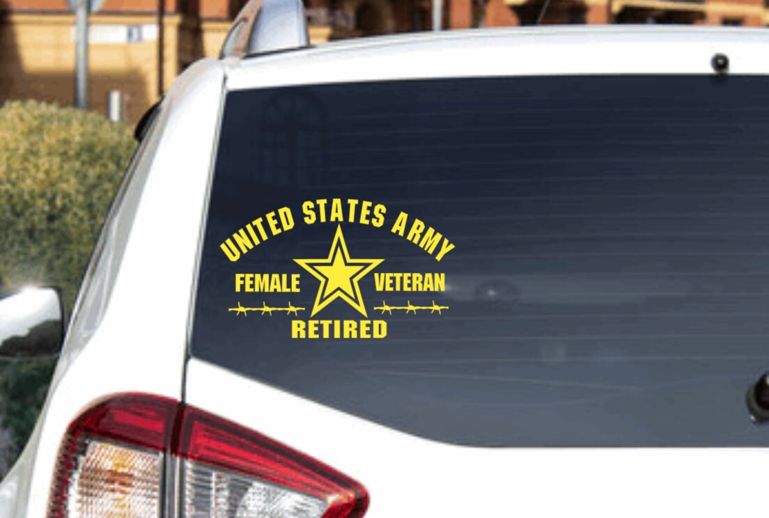 Us ARMY RETIRED FEMALE Veteran Decal United States Military | Etsy