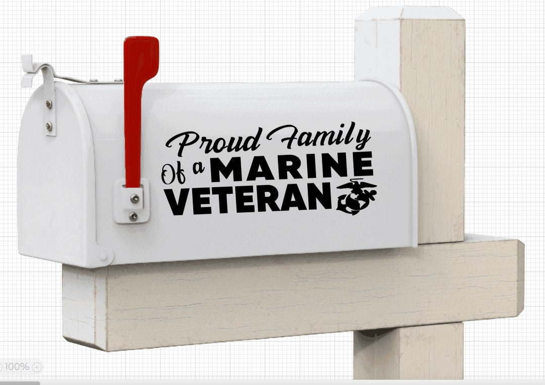 MAILBOX COVER Marine Corps Proud Veteran Family - 2 Vinyl USMC Logo ...