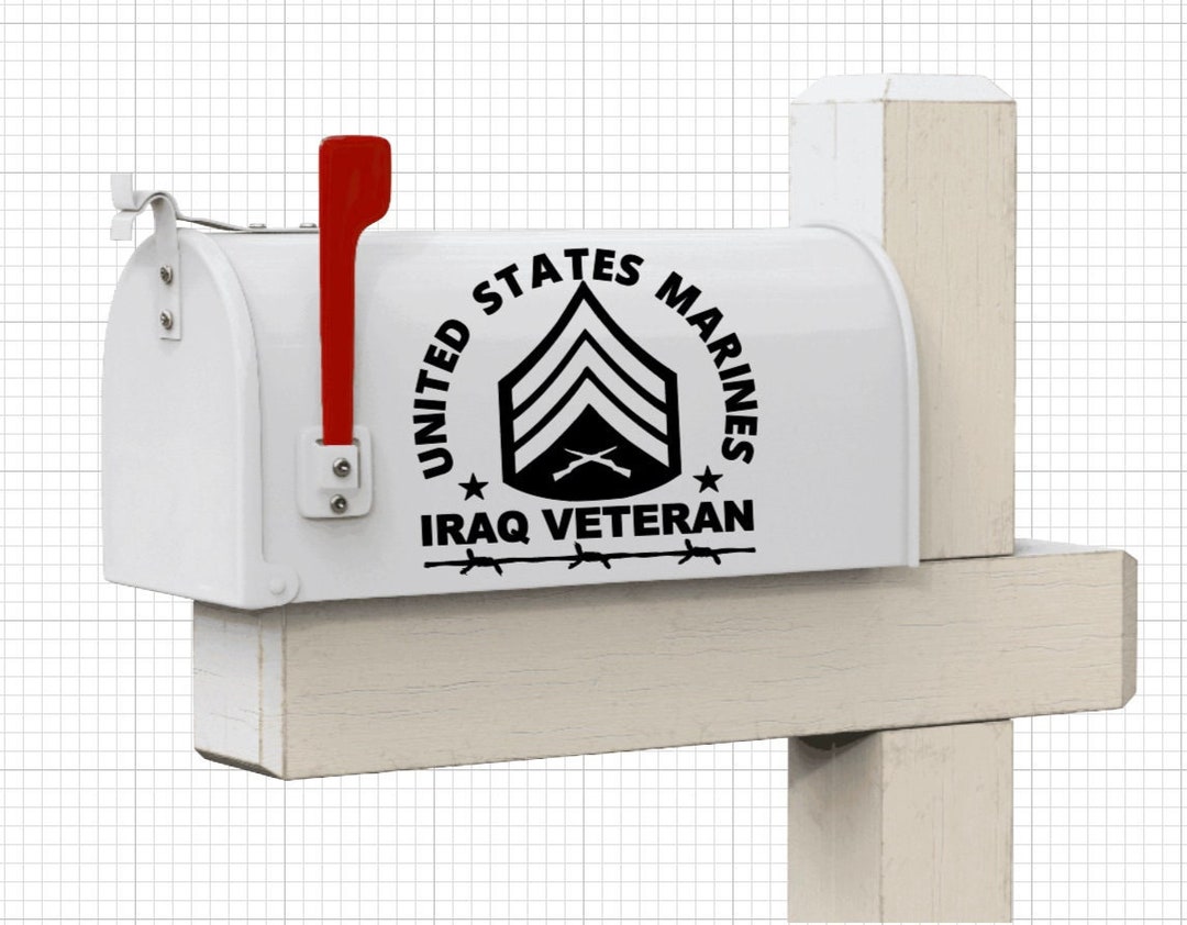 MAILBOX COVER Marine Corps Sergeant Iraq - 2 Vinyl USMC Decals ...
