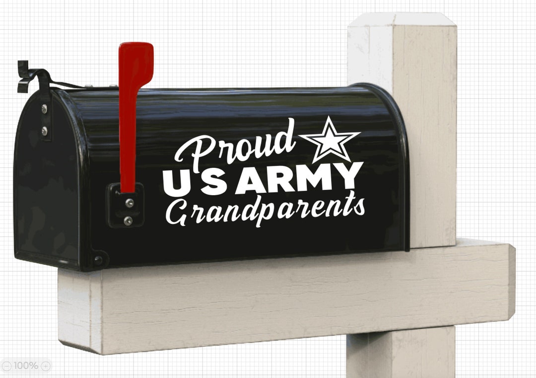 MAILBOX COVER US Army 2 Vinyl Decals Proud Grandparents Usa Patriot ...