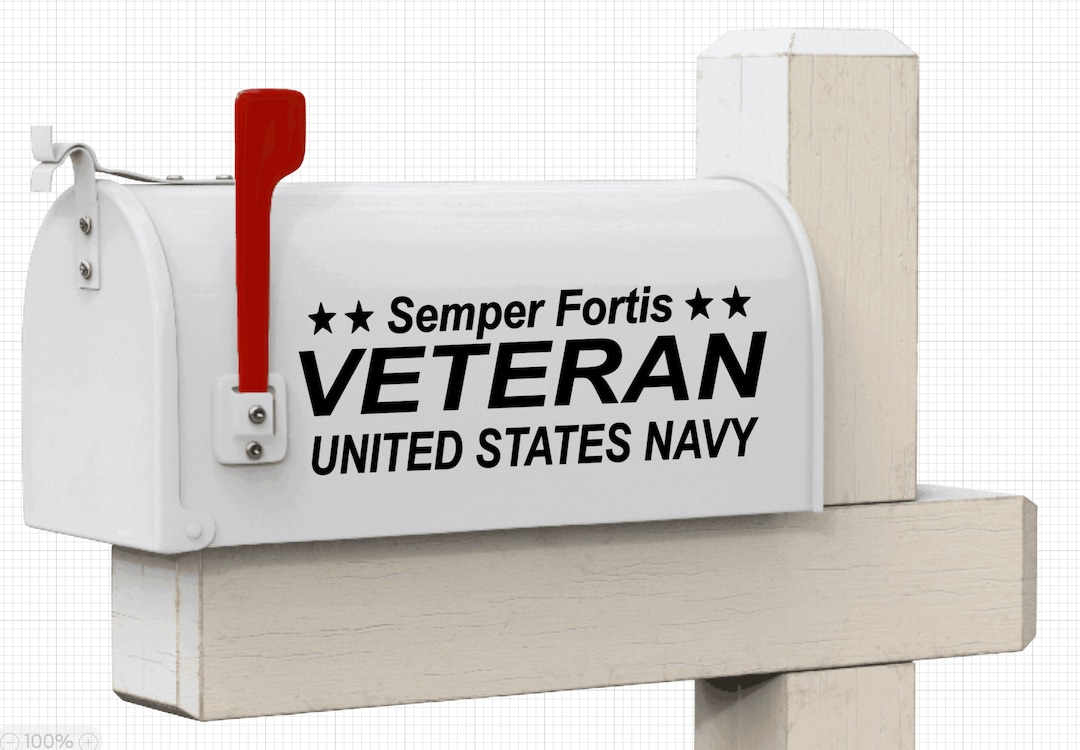 MAILBOX COVER Navy Veteran - Set of 2 Vinyl Decals - Semper Fortis ...