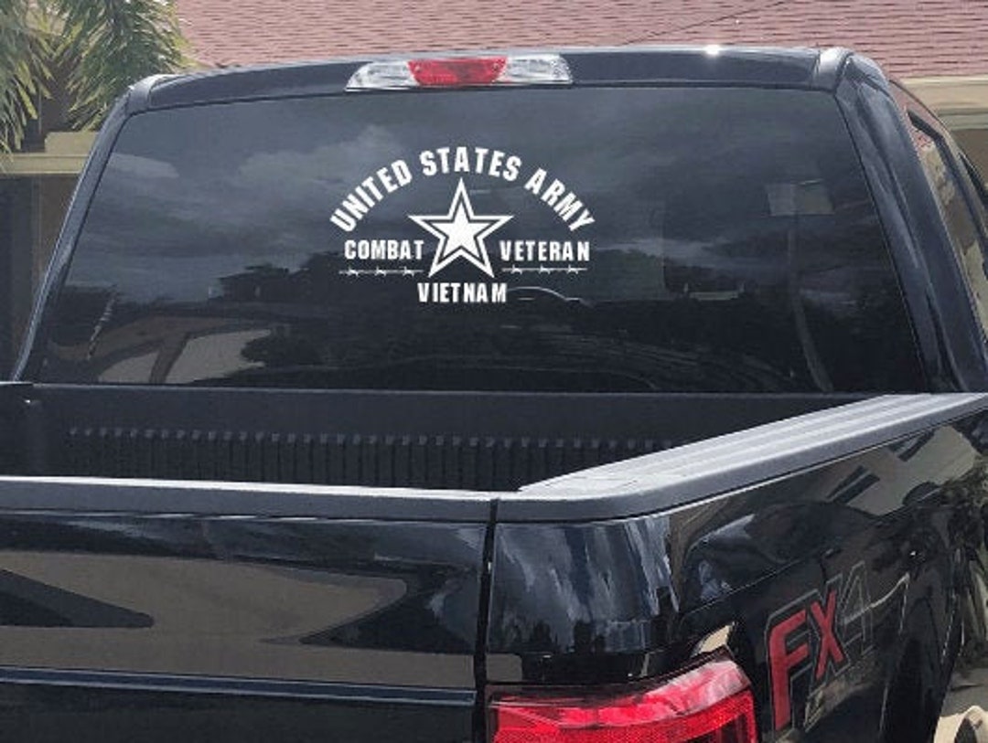 TRUCK DECAL USA United States Army Vietnam Combat Veteran - Large 10 ...