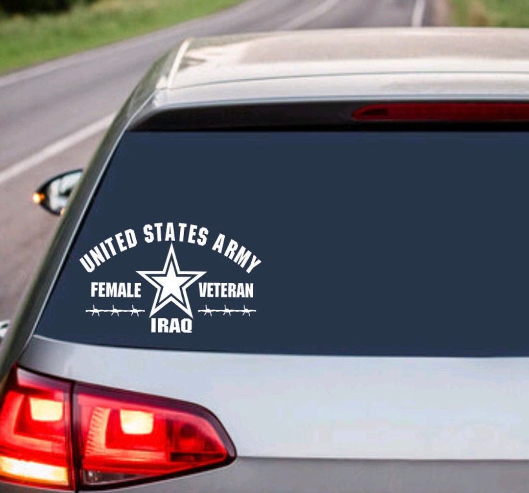 Us ARMY IRAQ FEMALE Veteran Decal United States Military Use Soldier ...