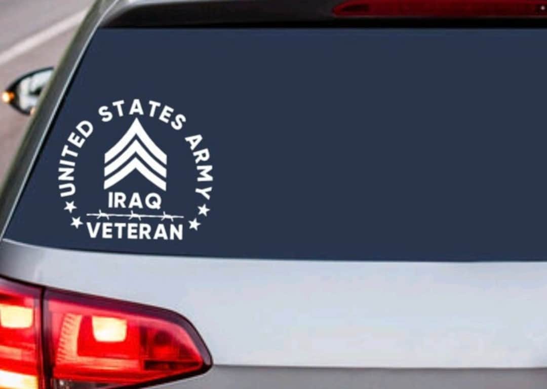 US ARMY Sergeant Iraq Veteran Decal - Car Truck Suv Window Sticker ...
