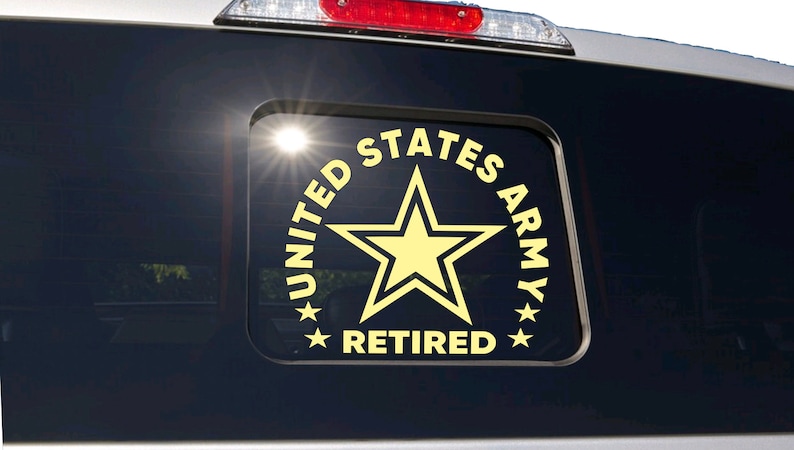 US ARMY Retired - Truck Slide Window Decal - USA United States Veteran ...