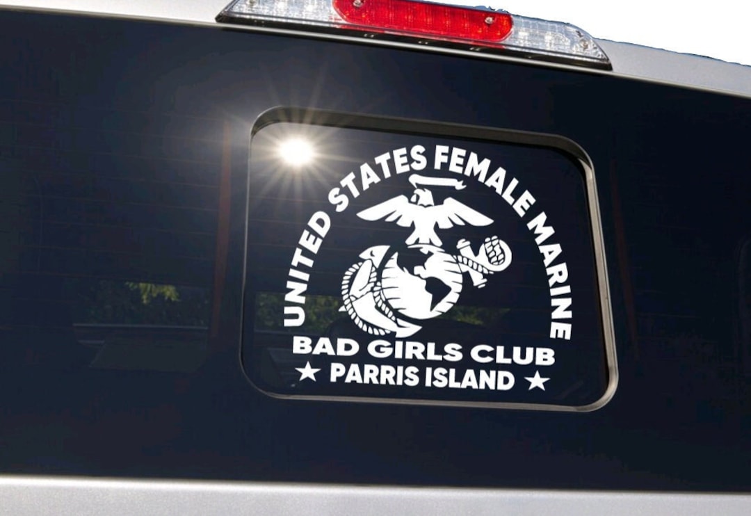 MARINE CORPS Female Slide Window Decal - USMC "bad Girl's Club" Veteran ...