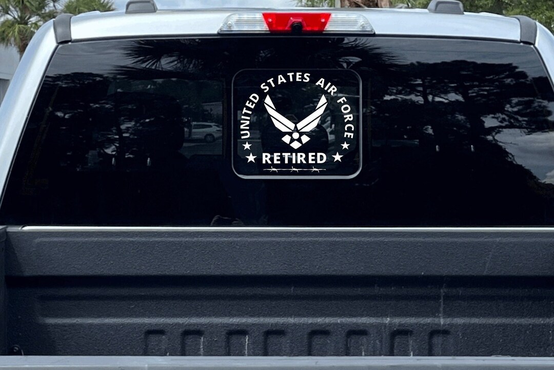 TRUCK SLIDE WINDOW Air Force Retired Decal - Truck Car & Suv Vehicle ...