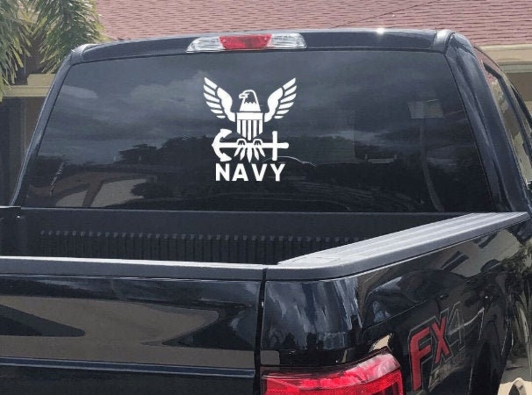 TRUCK DECAL USN United States Navy Logo - Large 9" Truck Car & Suv ...