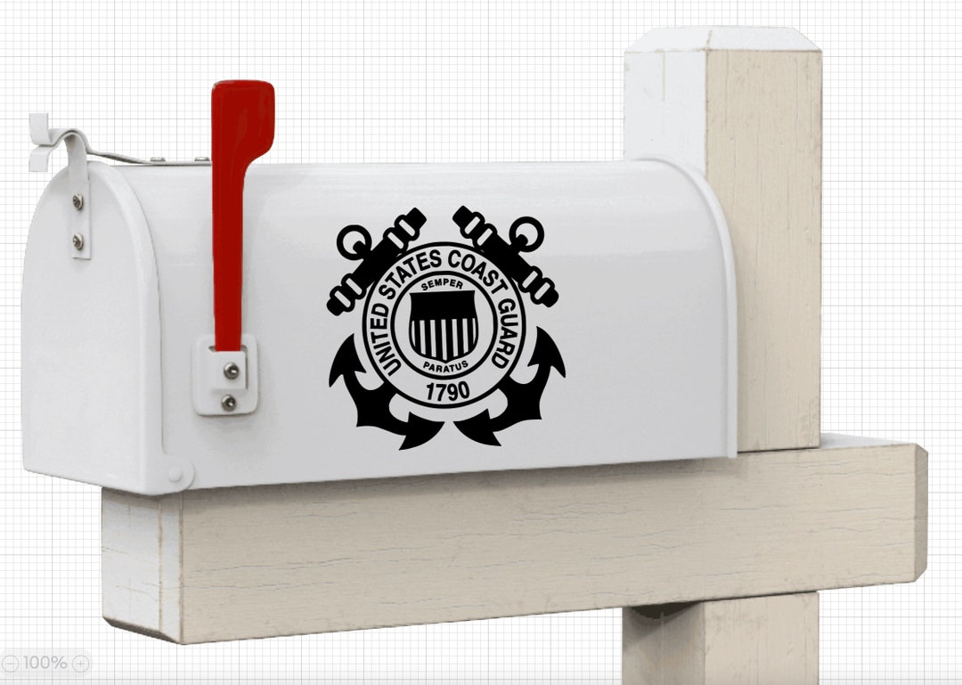 MAILBOX COVER Coast Guard Logo - 2 Vinyl Decals - USCG Coastie Patriot ...