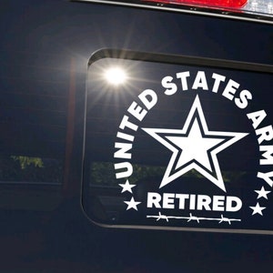 US ARMY Retired - Truck Slide Window Decal - USA United States Veteran ...