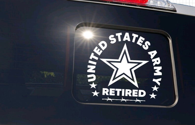 US ARMY Retired - Truck Slide Window Decal - USA United States Veteran ...