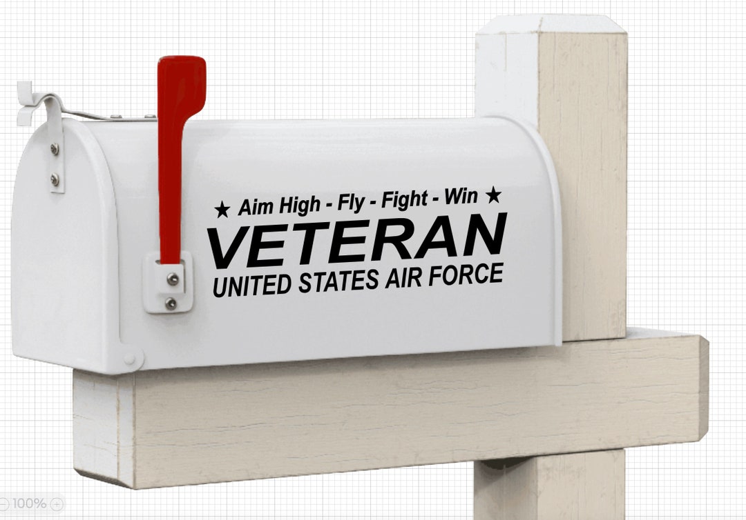MAILBOX COVER Air Force Aim High Veteran - 2 Vinyl Decals - United ...