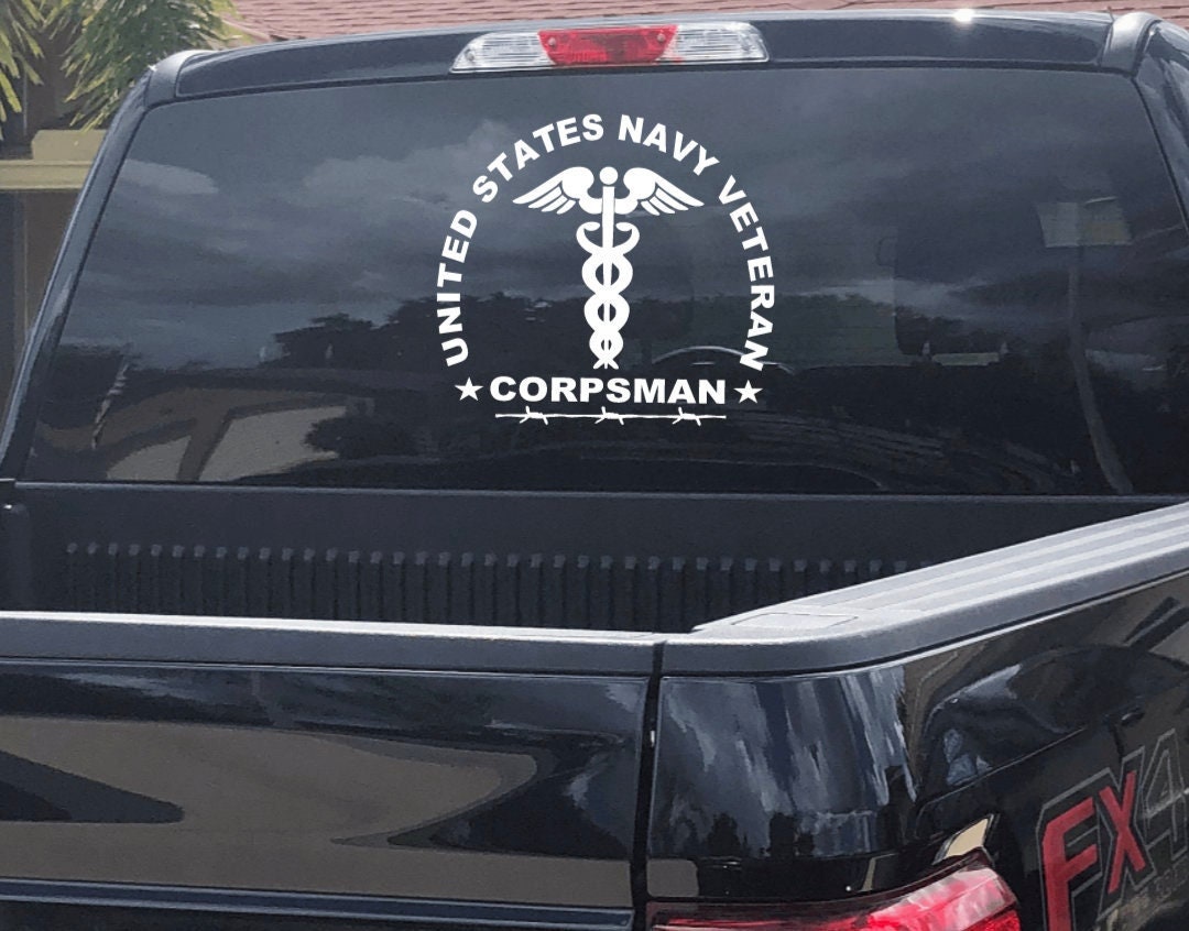 US NAVY Veteran Corpsman - Truck Window Decal - USN United States ...