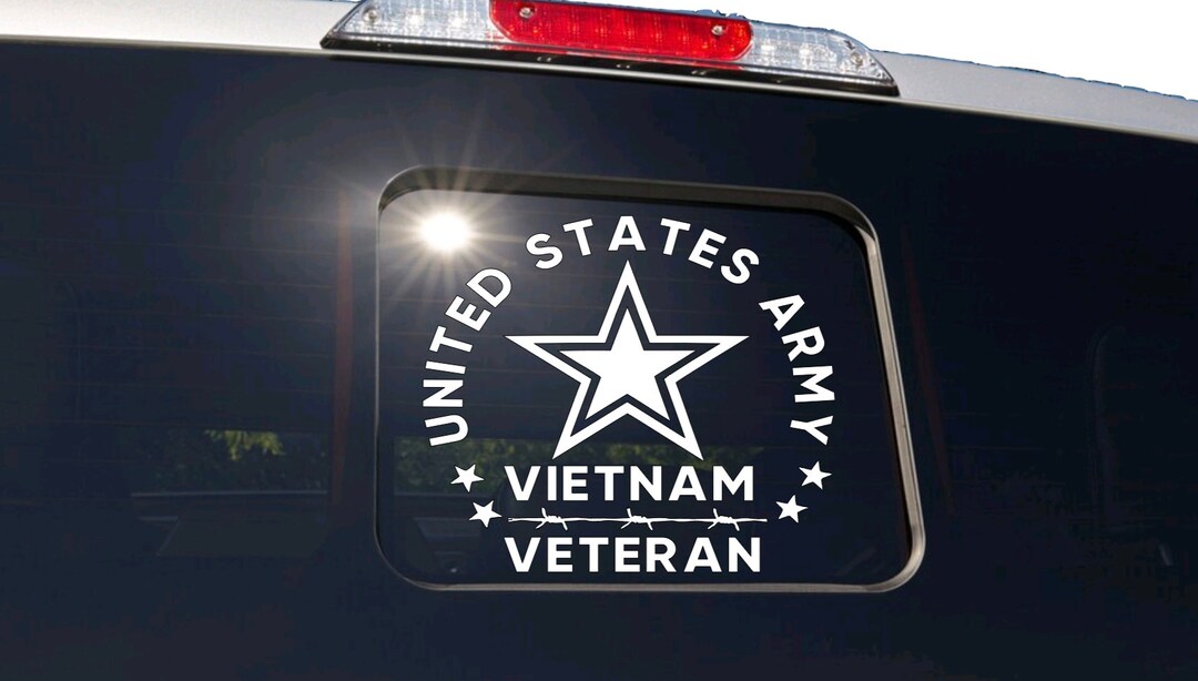 US ARMY Vietnam Veteran - Truck Slide Window Decal - USA United States ...