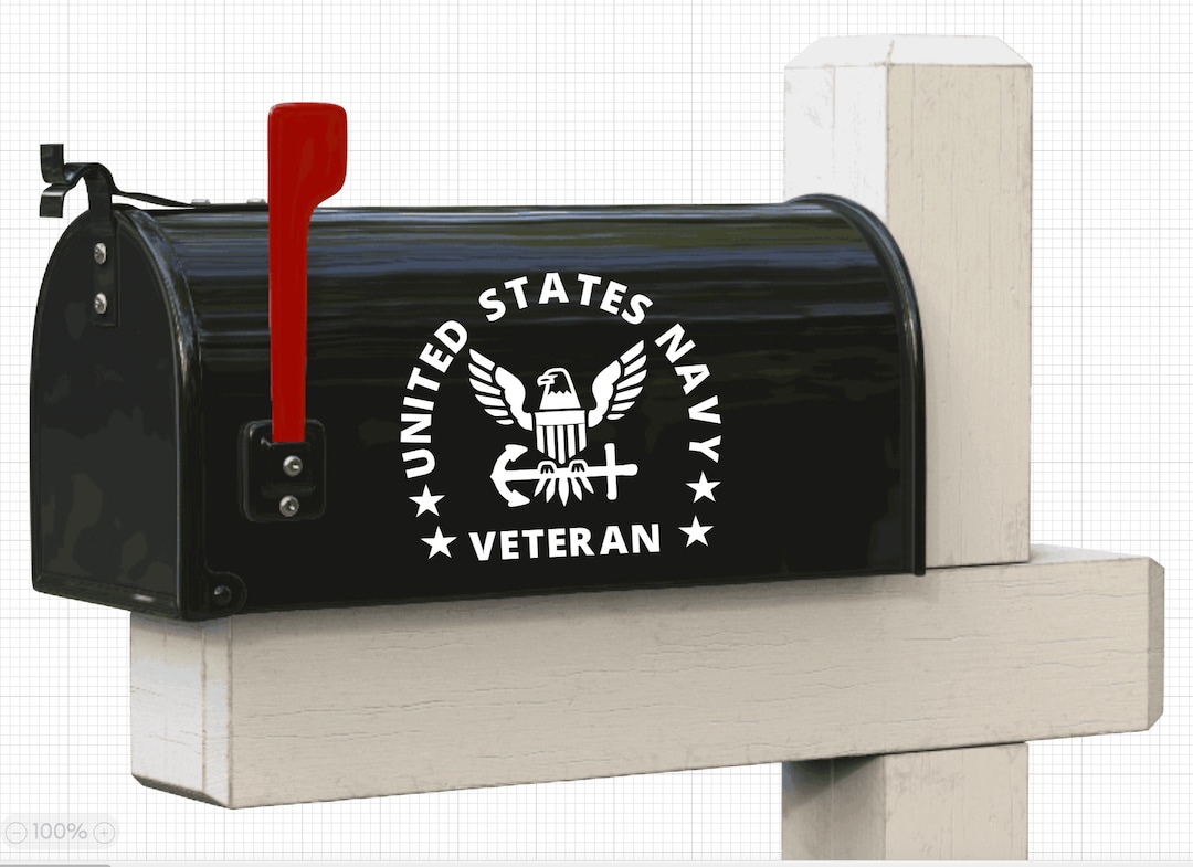MAILBOX COVER Navy Veteran - Set of 2 Vinyl Decals - United States Navy ...