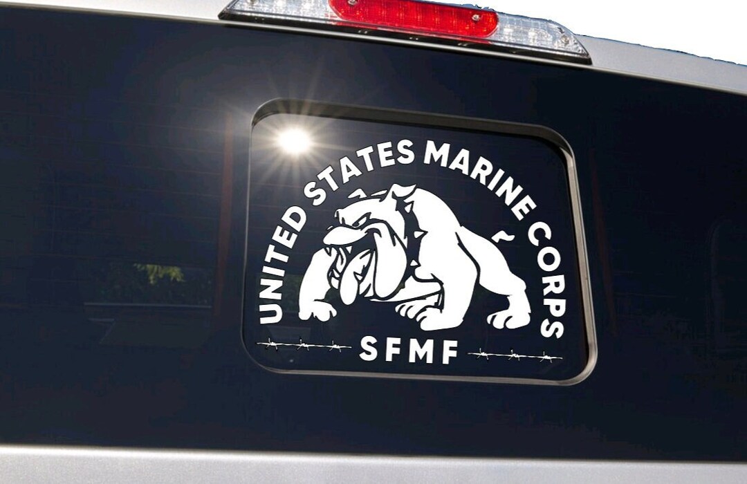 MARINE CORPS Bulldog "sfmf" Truck Slide Window Decal - Usmc Semper Fi ...