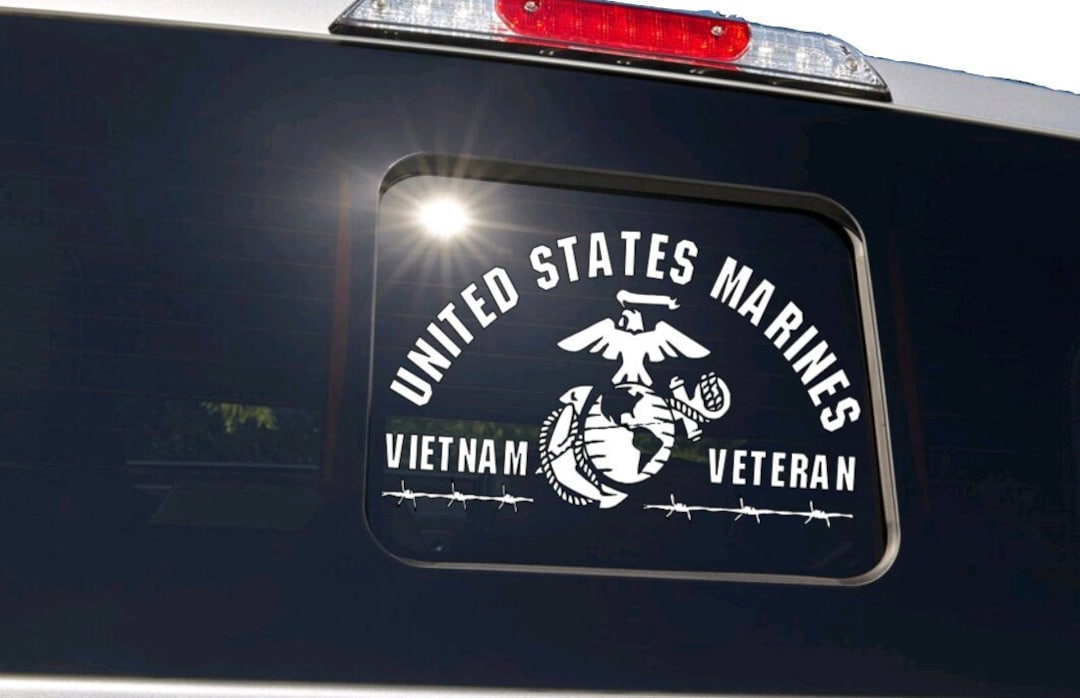 MARINE CORPS Vietnam Veteran Truck Slide Window Decal - USMC Veteran ...
