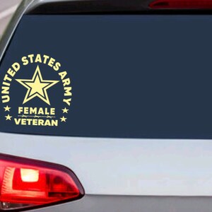 US ARMY FEMALE Veteran Decal - Usa - United States Military Armed ...