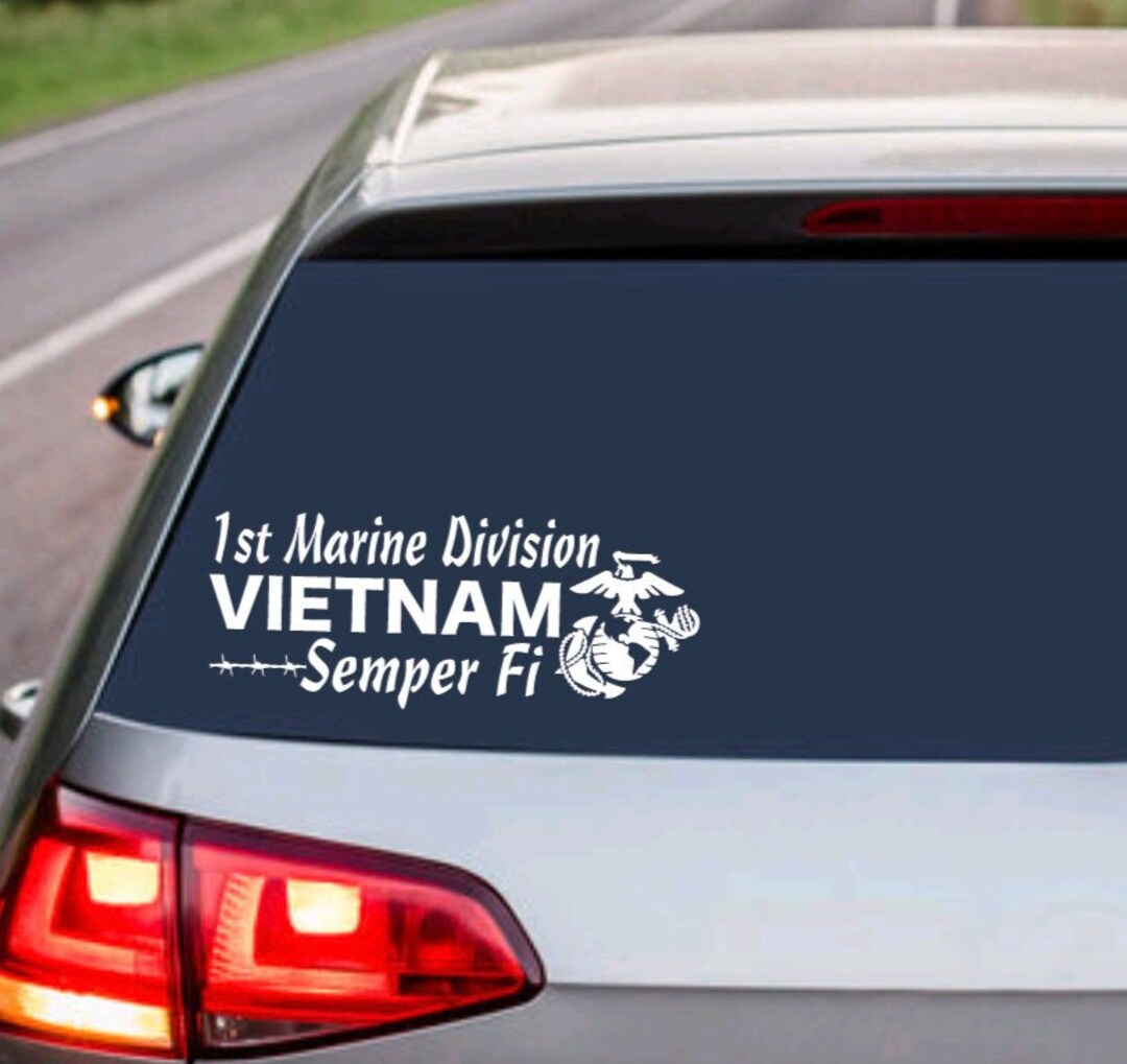 US MARINE CORPS - 1st Marine Division Vietnam Decal - Combat Veteran ...