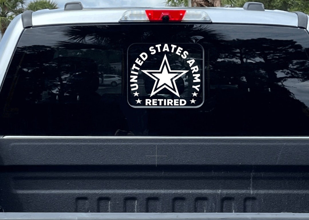 TRUCK SLIDE WINDOW United States Army Retired Decal - Truck Car & Suv ...