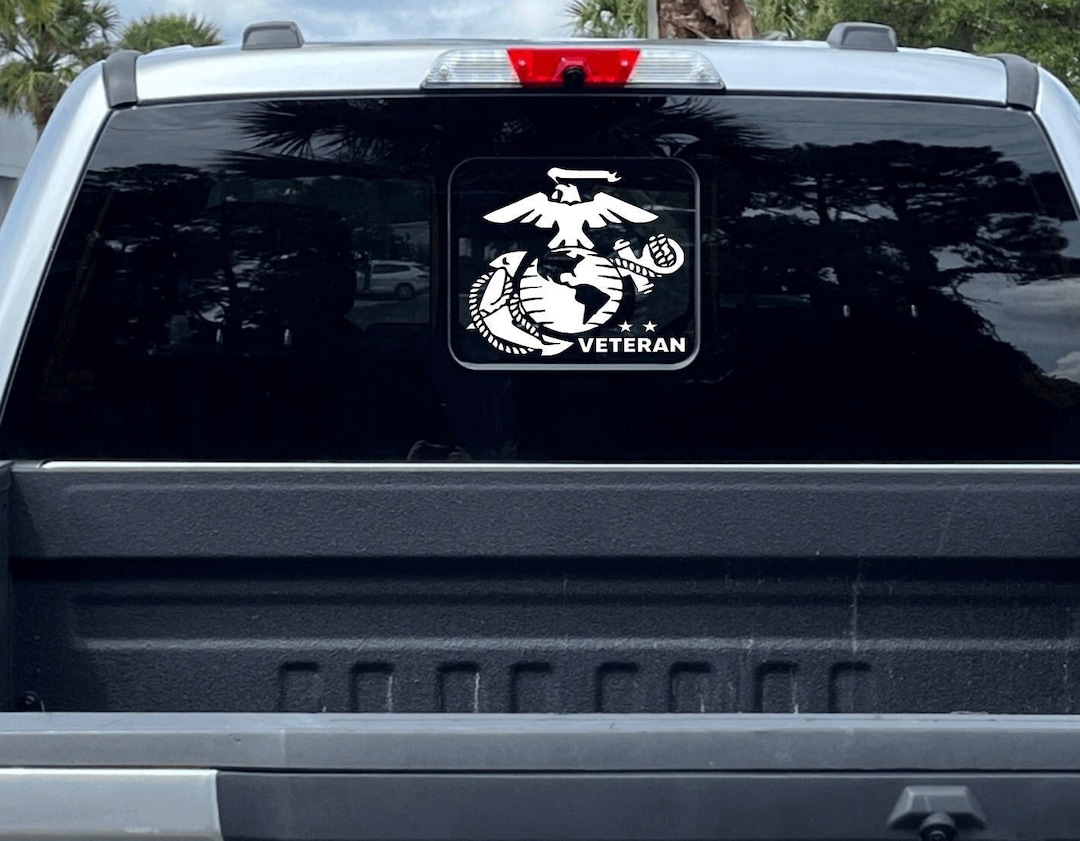 TRUCK SLIDE WINDOW United States Marine Corps Veteran Decal Truck Car ...