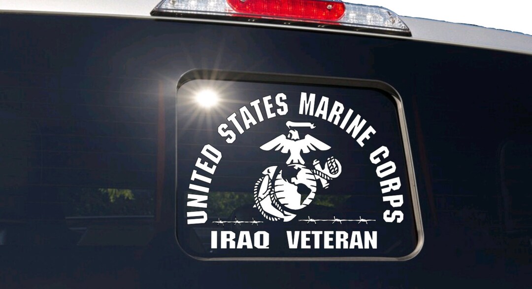 MARINE CORPS Iraq Veteran Truck Slide Window Decal - USMC " Semper Fi ...