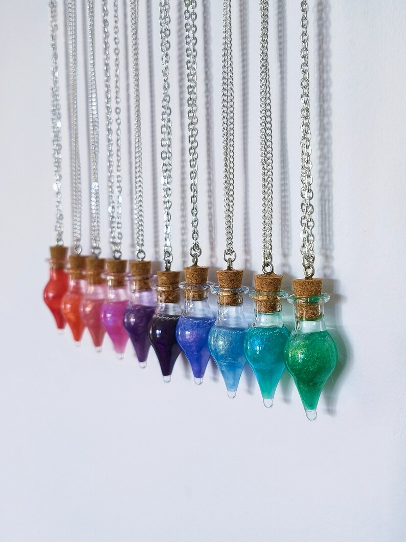 Potion Bottle Necklace, Magic Elixir Jewellery, Mini Spell Jar, Fantasy ...