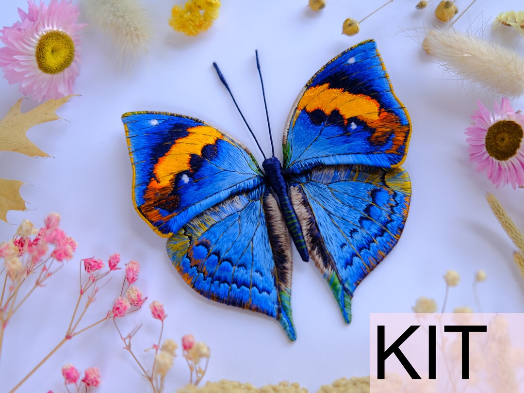 Kallima Inachus Butterfly Stumpwork Double-sided Embroidery Kit ...