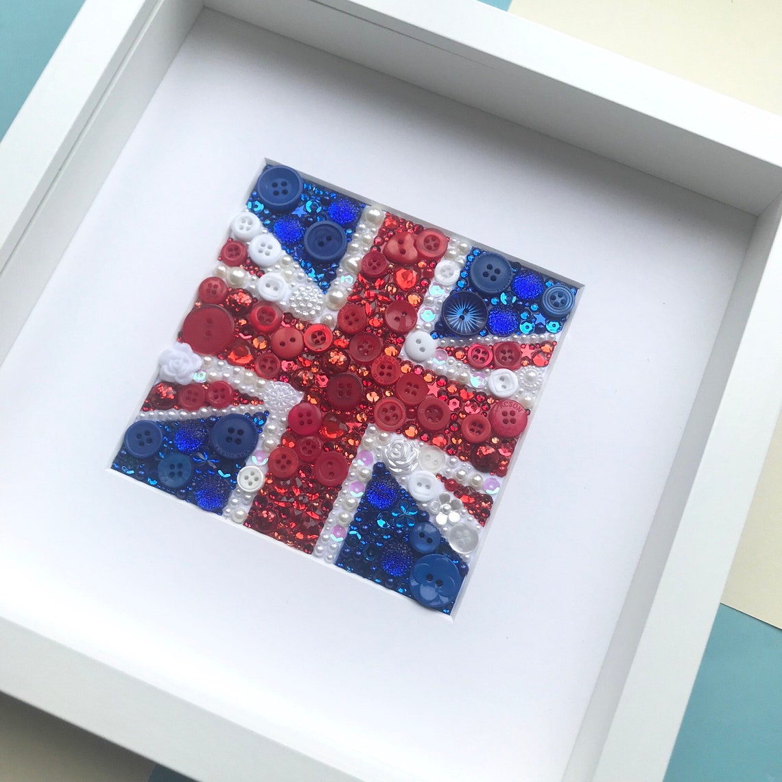 Union Jack Framed Button Art Perfect Office Wall Decor | Etsy