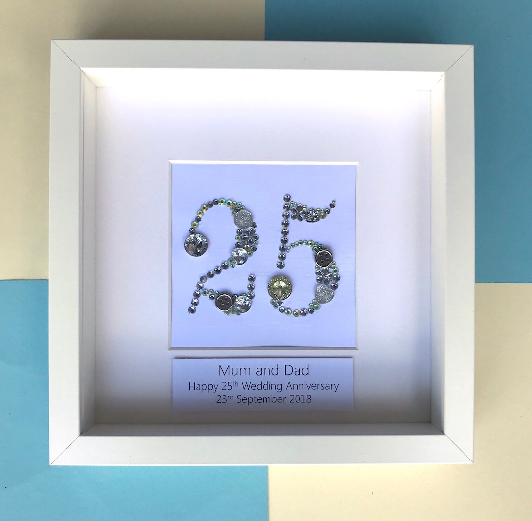 Personalised 25th Anniversary Gift for Couples, Silver Wedding ...
