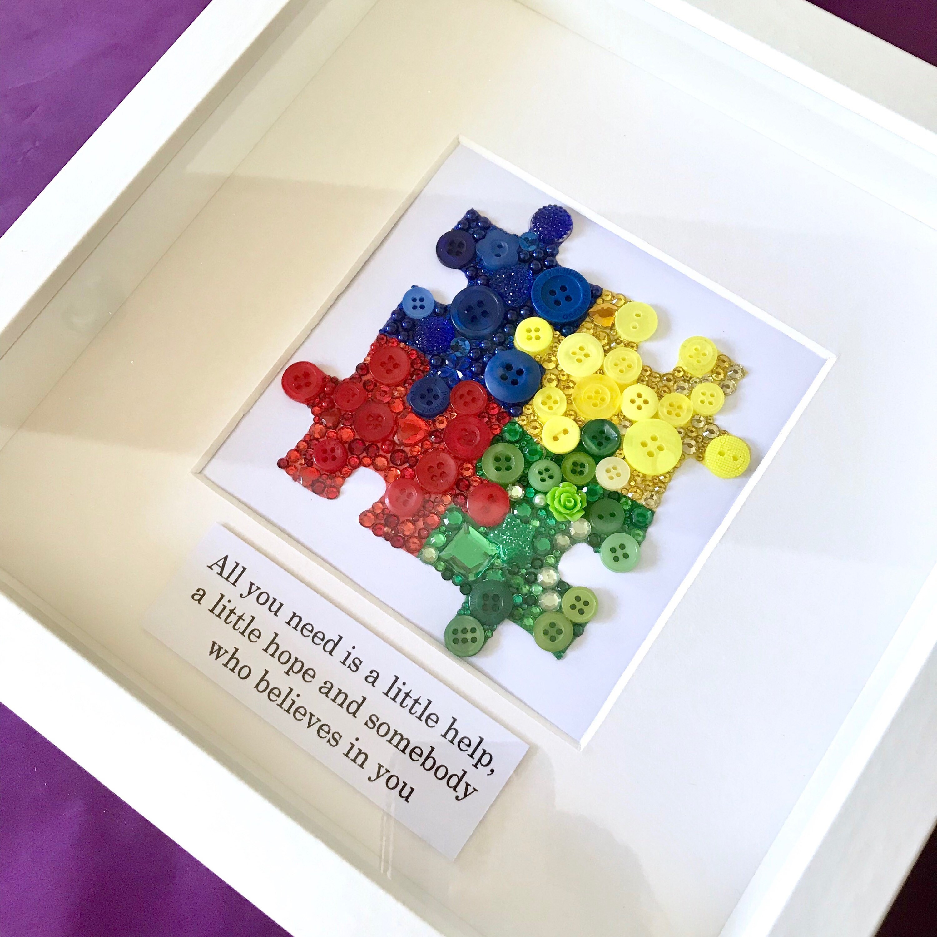 Autism Awareness Button Art, Personalised Autism Teacher Gift, Special ...