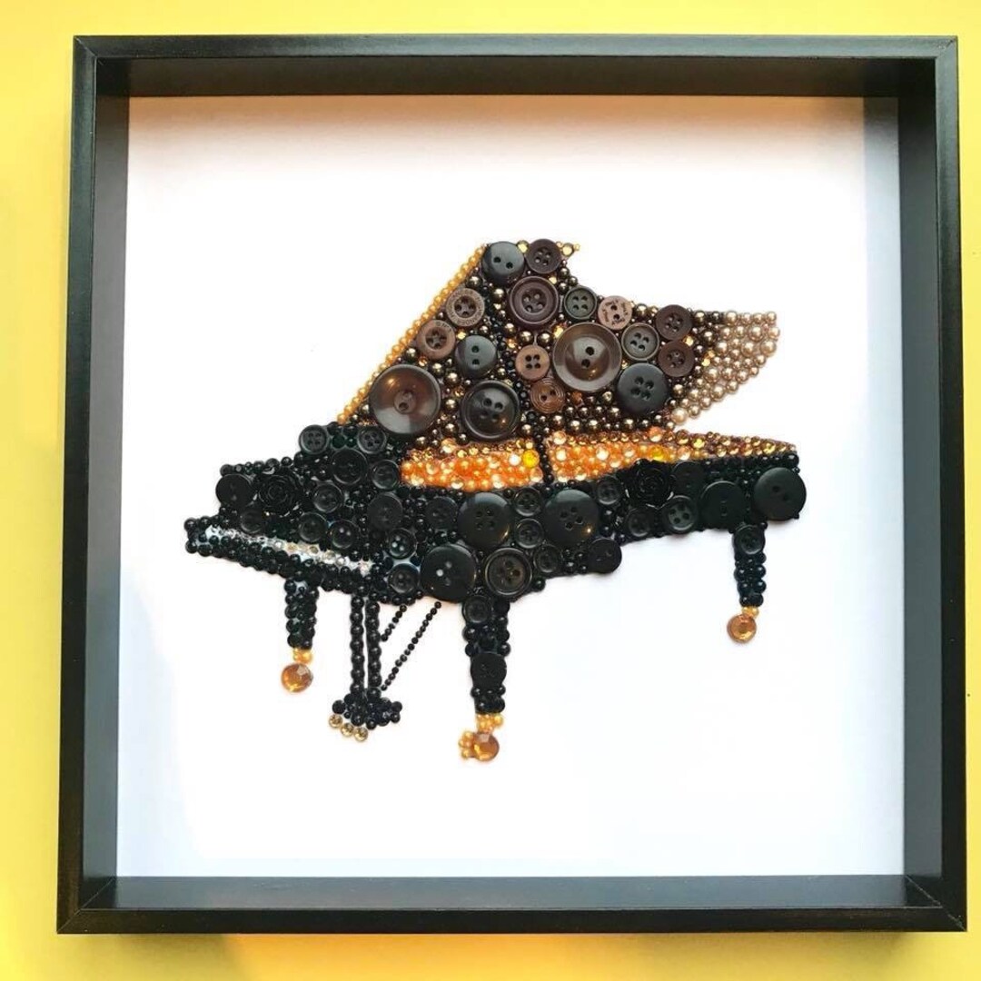 Grand Piano Framed Button Art, Perfect Gift for a Pianist or Piano ...