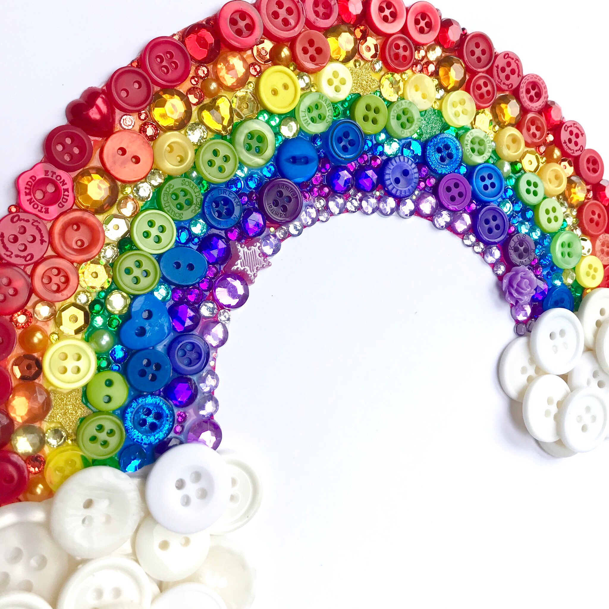 Gorgeous Framed Rainbow Button Art Rainbow Wall Art - Etsy UK