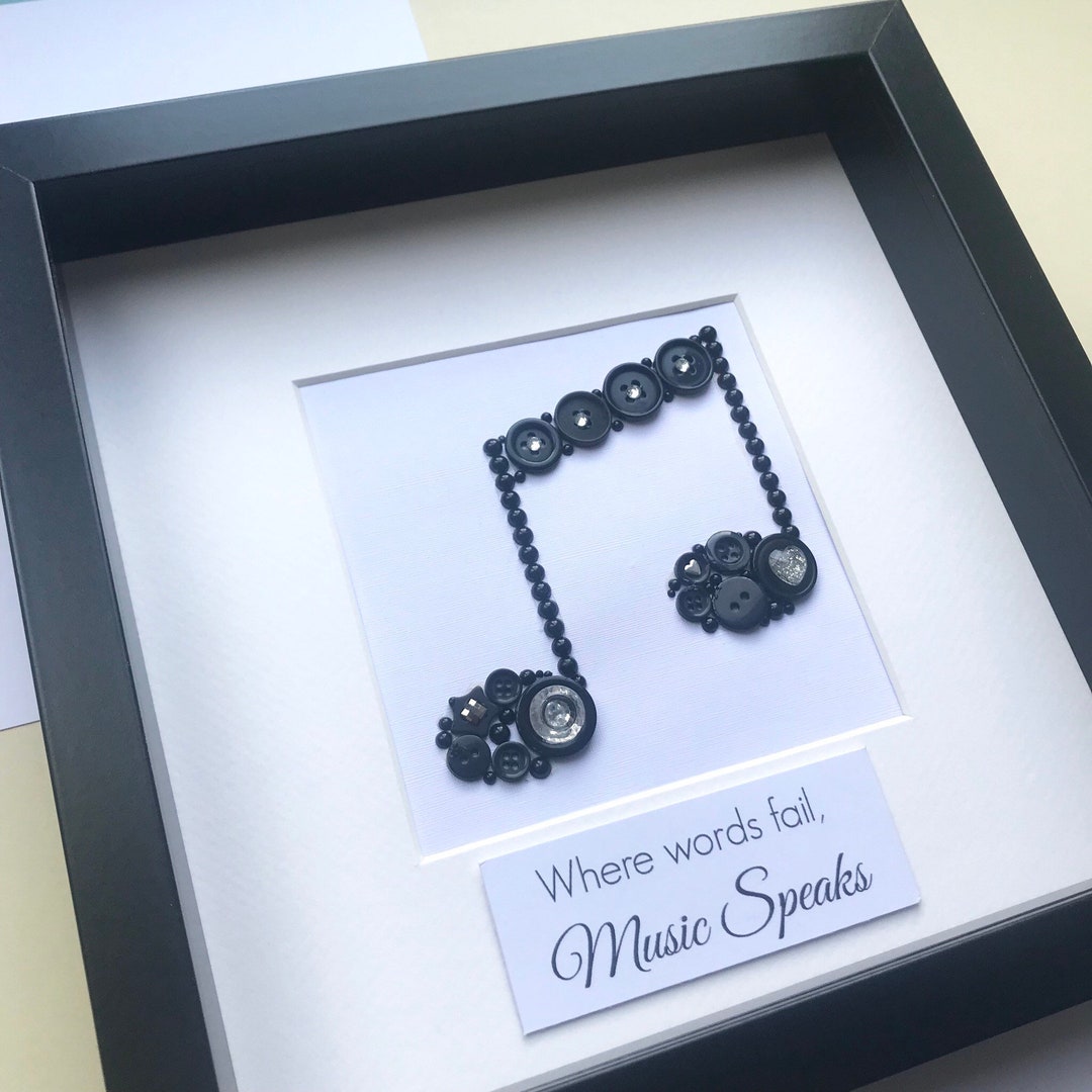 Personalised Musical Note Artwork, Music Teacher Gift Idea, Music Lover ...