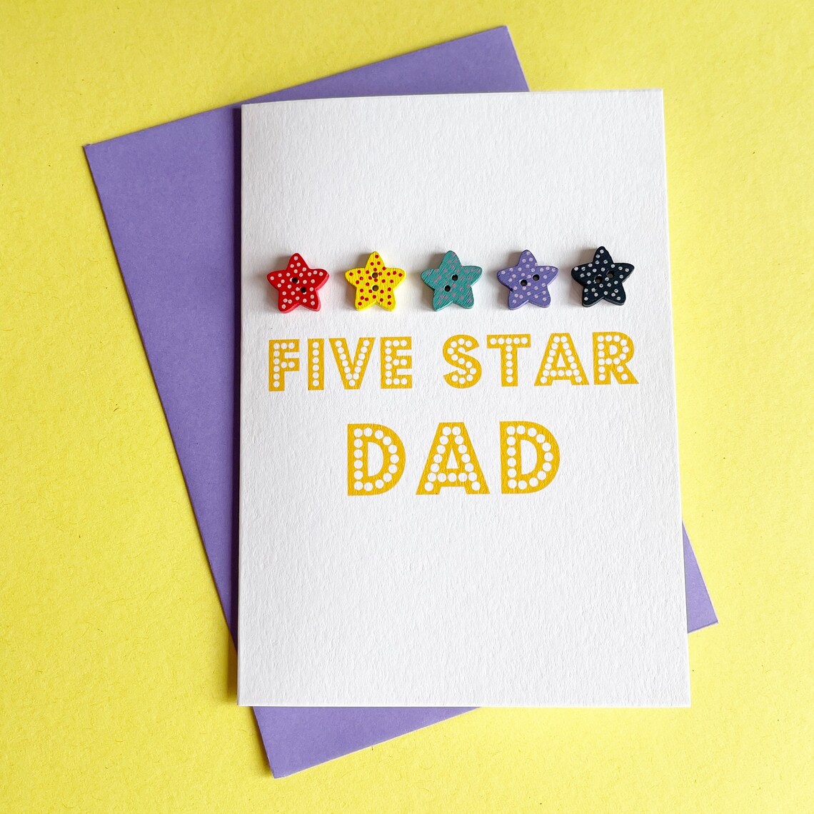 Five Star Dad Handmade 3D Card, Father's Day Card A6, 3D Birthday Card ...