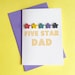 Five Star Dad Handmade 3D Card, Father's Day Card A6, 3D Birthday Card ...