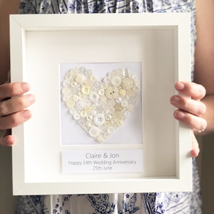 Ivory Wedding Anniversary Gift, Personalised 14th Anniversary Gift Idea ...