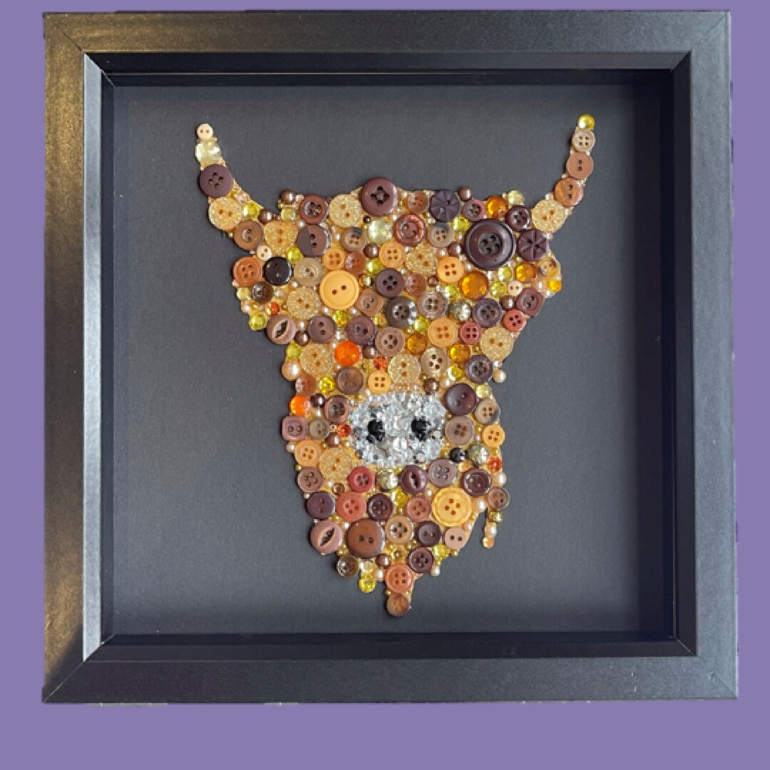 Highland Cow Artwork, Rustic Scottish Cow Wall Art, Farmhouse Decor ...