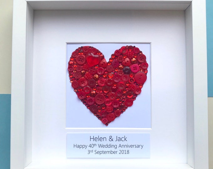 Personalised 40th Anniversary Gift, Ruby Wedding Anniversary, 40th ...