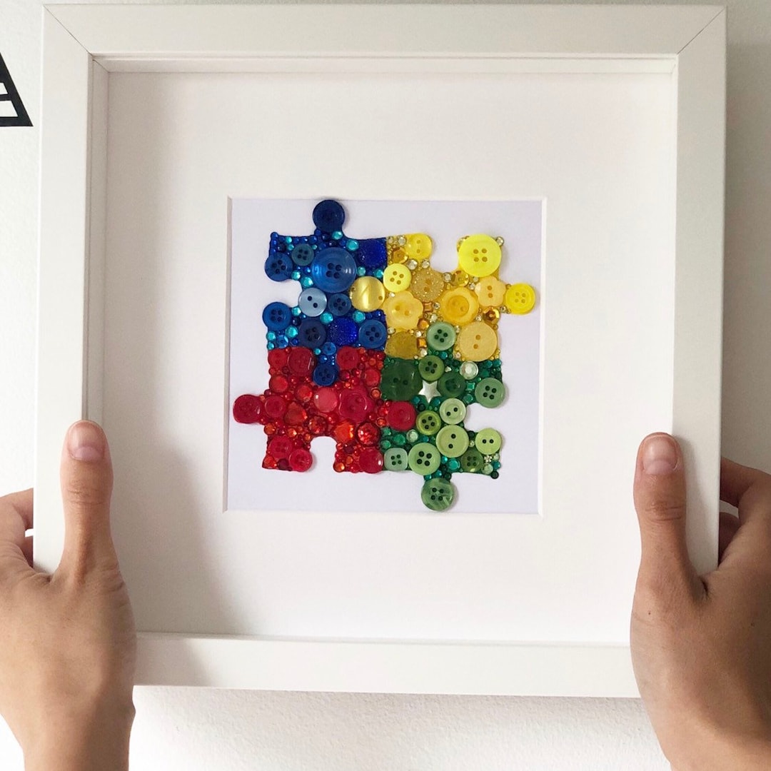 Autism Awareness Button Art, Personalised Autism Teacher Gift, Special ...