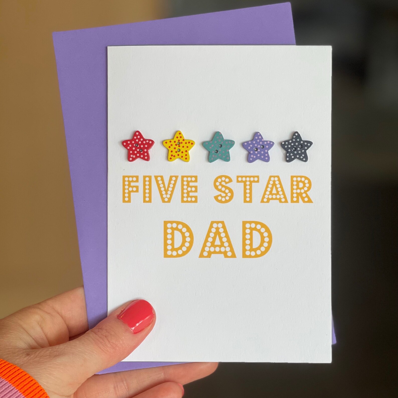 Five Star Dad Handmade 3D Card, Father's Day Card A6, 3D Birthday Card ...