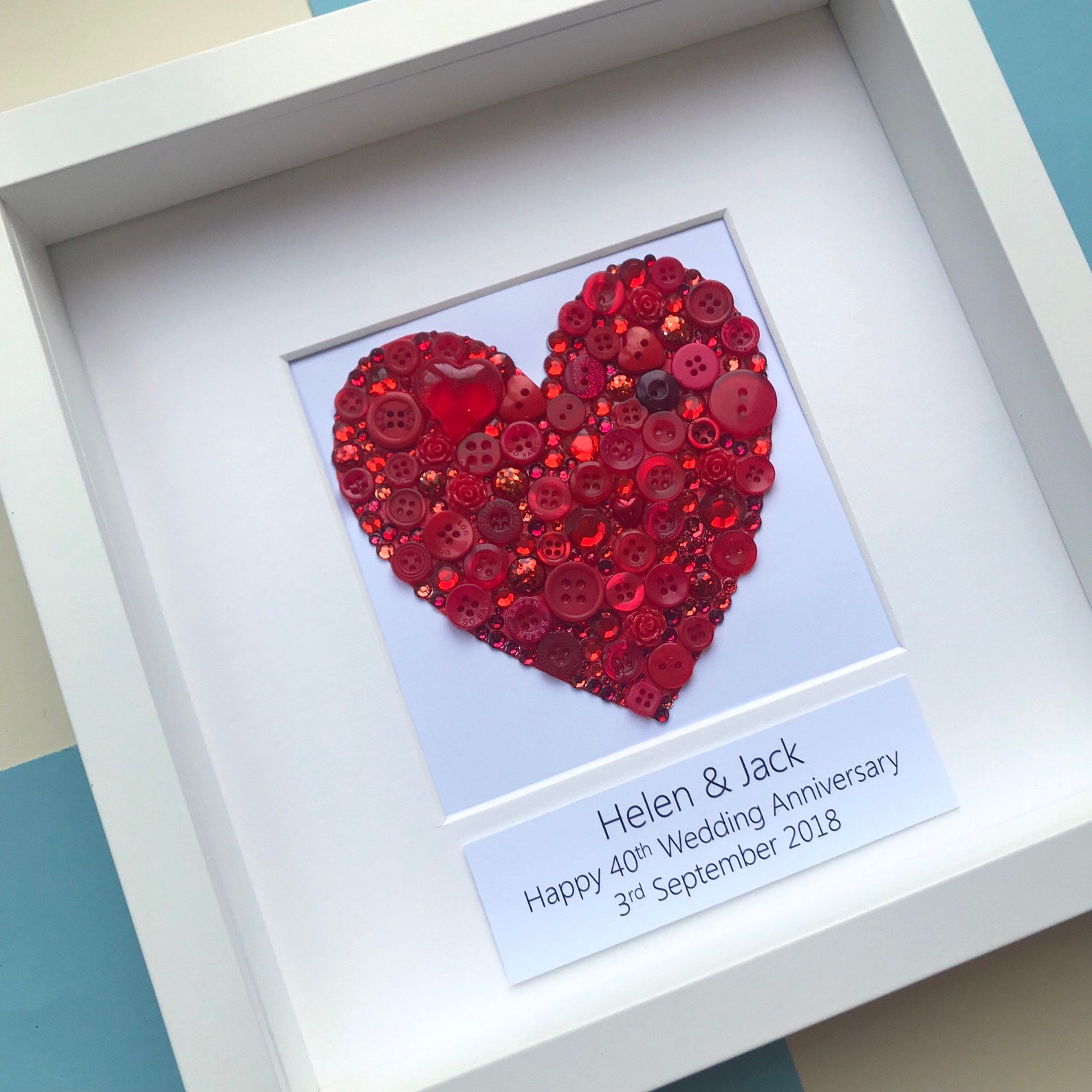 Personalised 40th Anniversary Gift, Ruby Wedding Anniversary, 40th ...